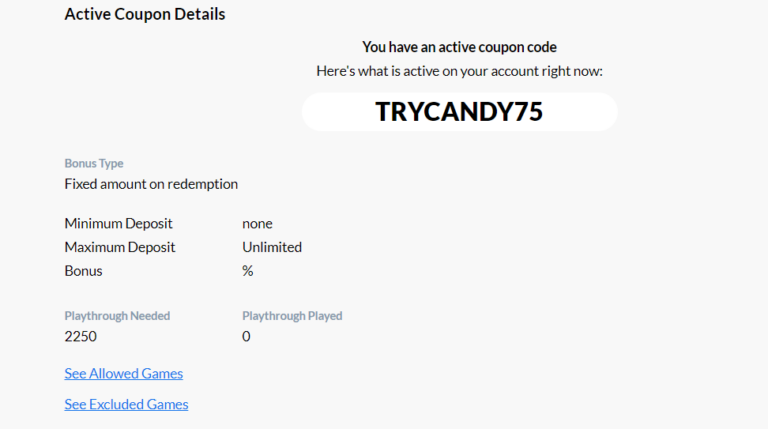 A Big Candy No Deposit Bonus Codes | $75 Free